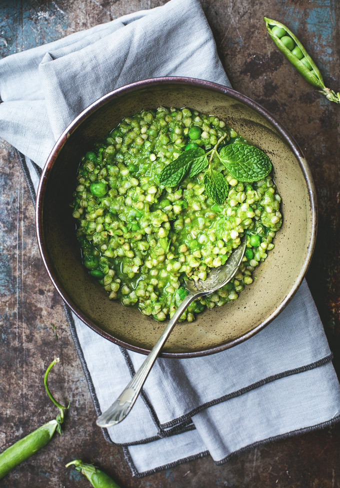 Green Pea Buckwheat Risotto | My Goodness Kitchen