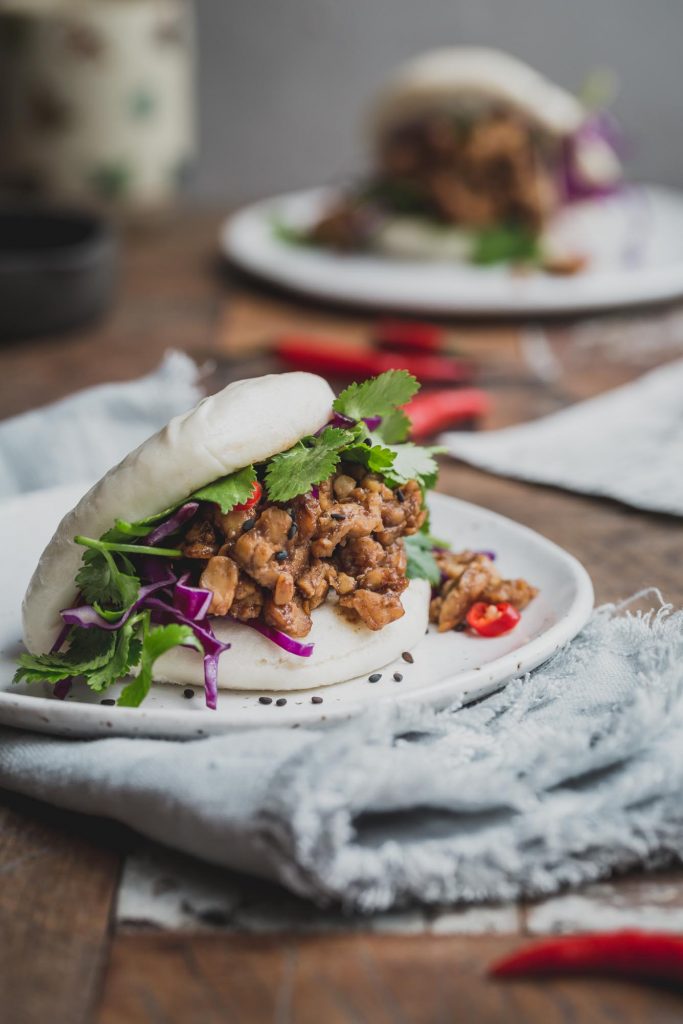 Vegan Bao Burgers with Peking Tempeh | My Goodness Kitchen